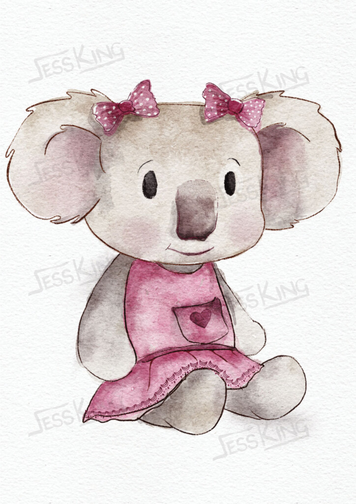 Koala Bear Girl Sitting - Jess King Artist